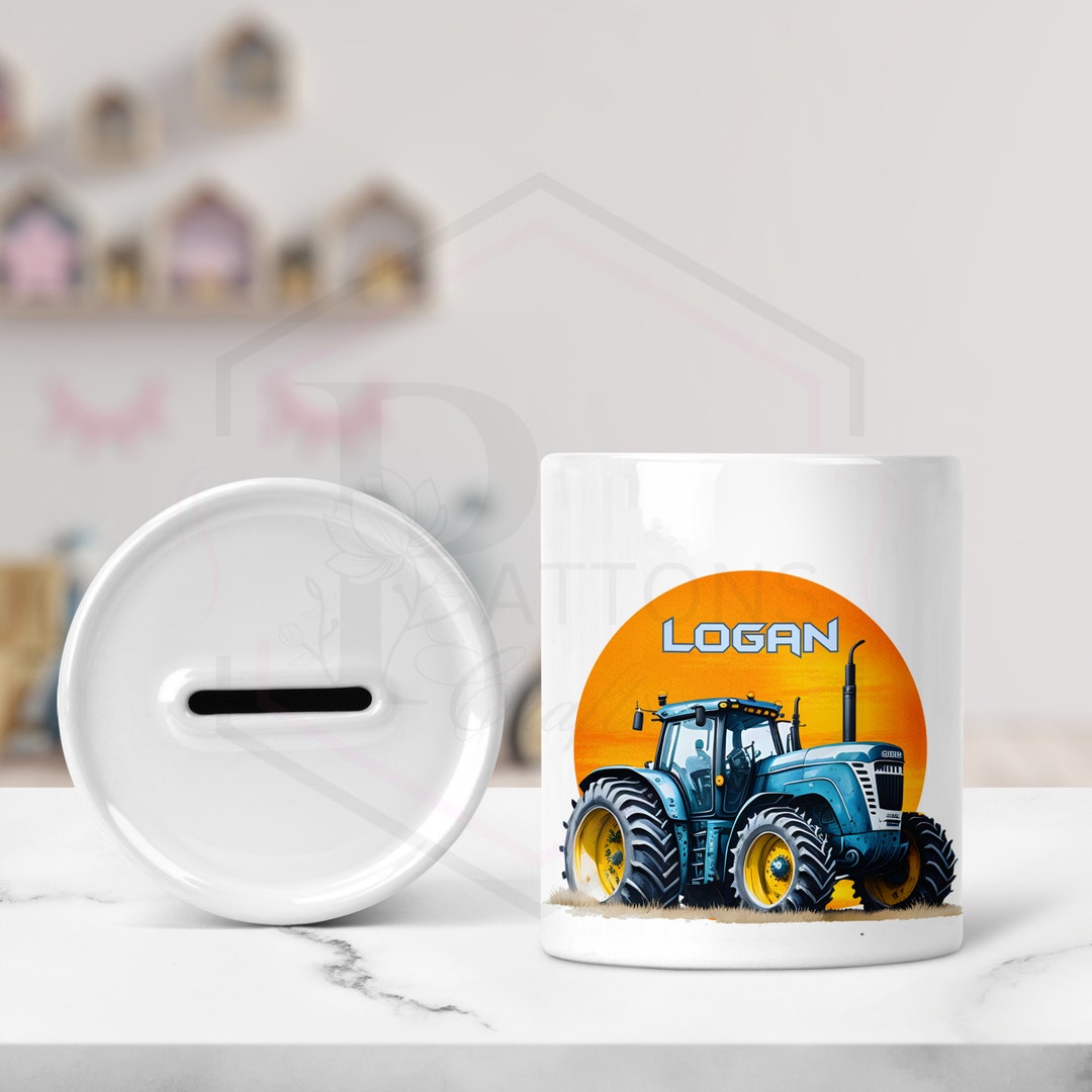 Personalised Tractor Money Pot | Money Box | Tractor Money Box | Saving ...