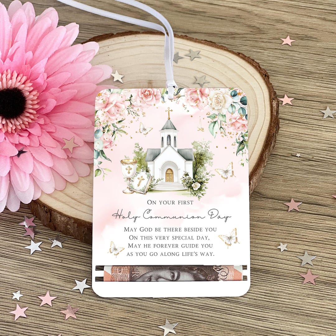 Personalised First Holy Communion Acrylic Money Holder Tag – Custom ...