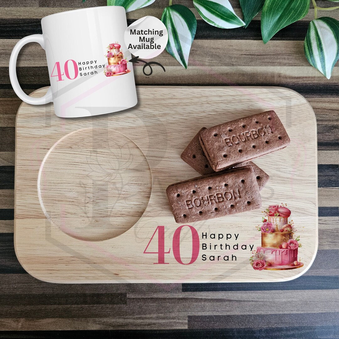Personalized Hevea Wood Tea Board: Milestone Birthday Gift - Etsy