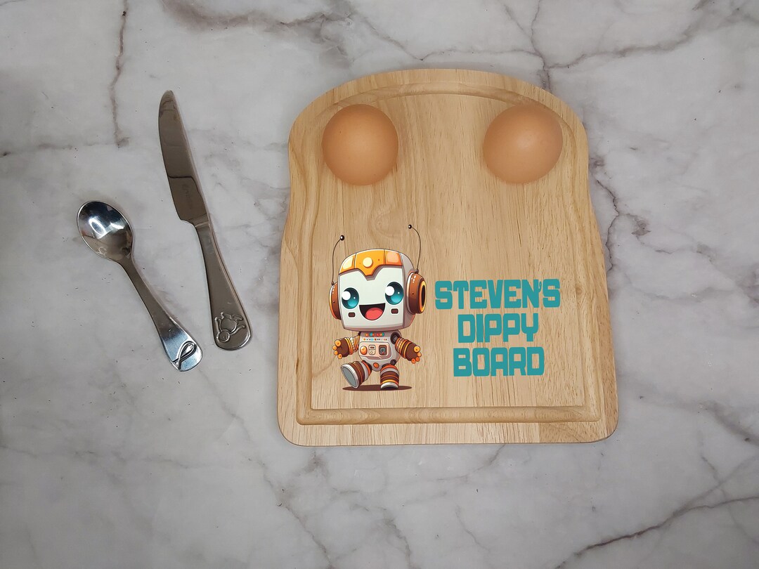 Robot Breakfast Board, Dippy Egg Board, Egg Breakfast Board - Etsy