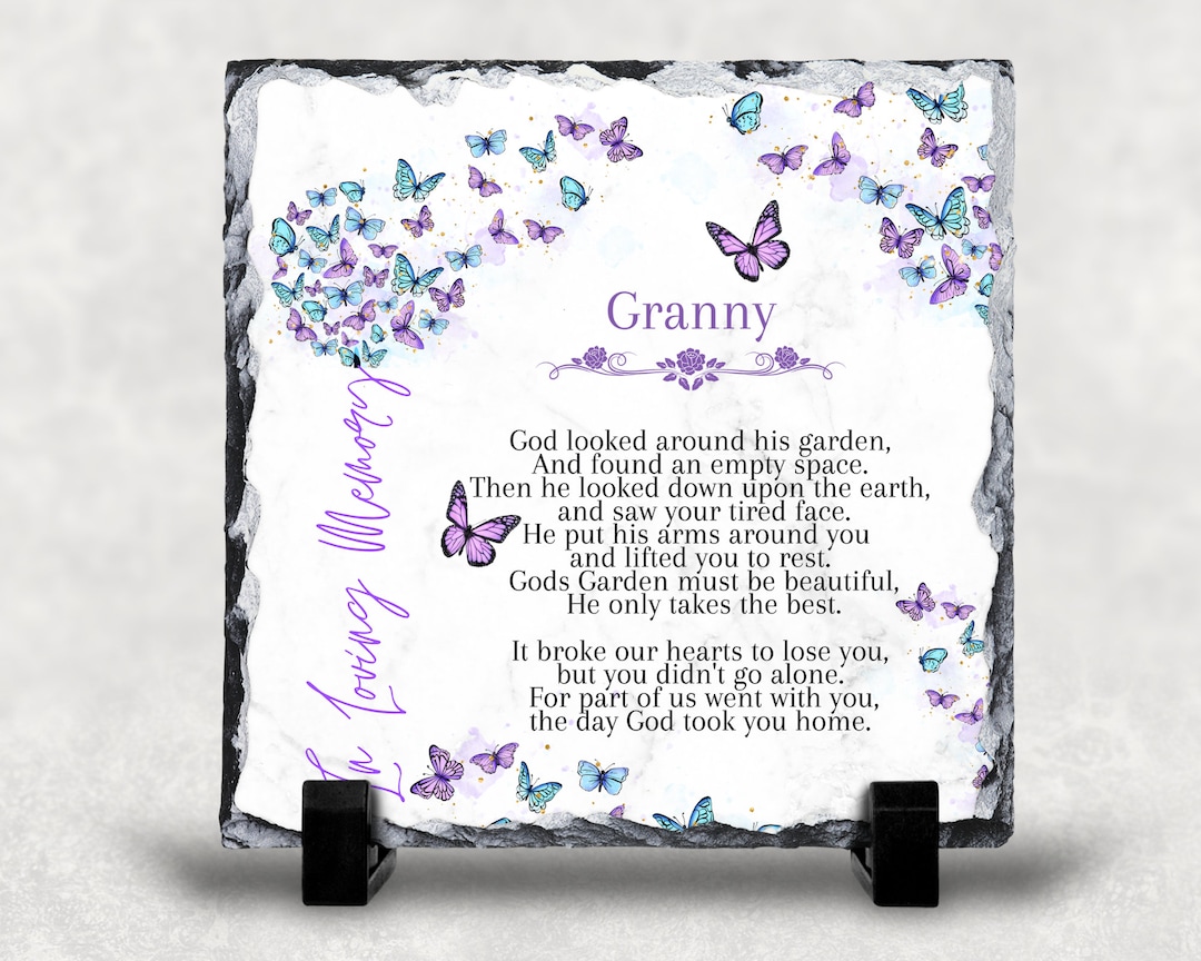Memorial Slate | in Loving Memory | in Memory of Granny | Grave Marker ...