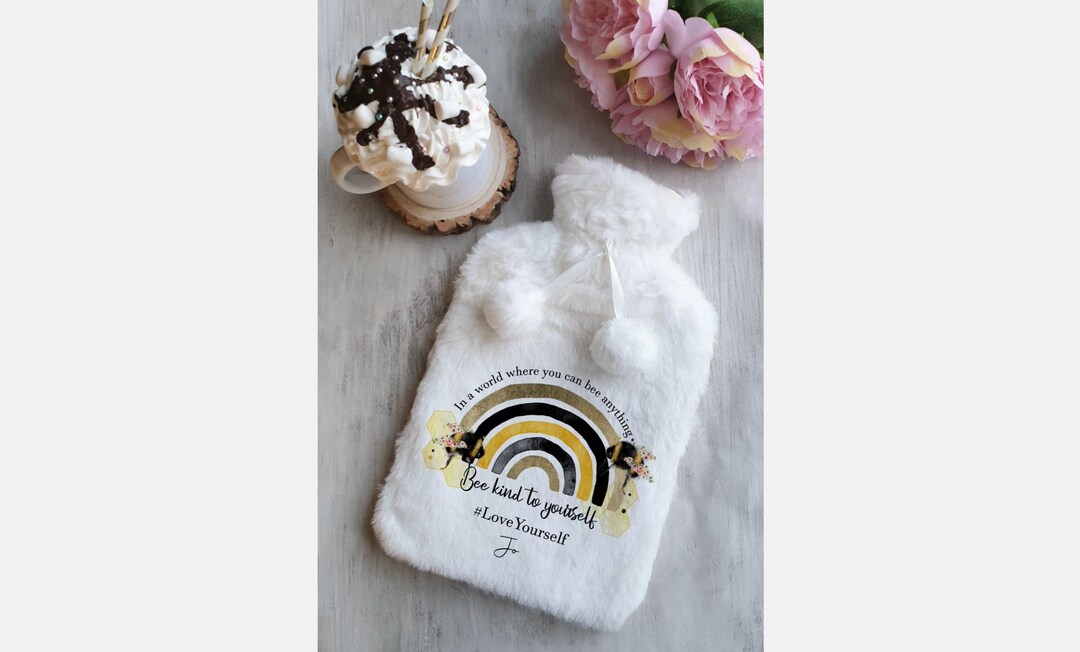 Bee Rainbow Hot Water Bottle With Removable Cover: Self Care Gift - Etsy