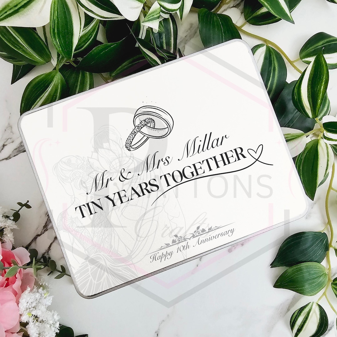 Personalized Tin Anniversary Gift | 10 Year Keepsake - Etsy