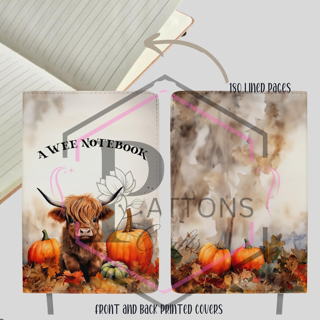 Highland Cow Notebook | Wee Notebook | Autumnal Notebook | A5 Pu ...