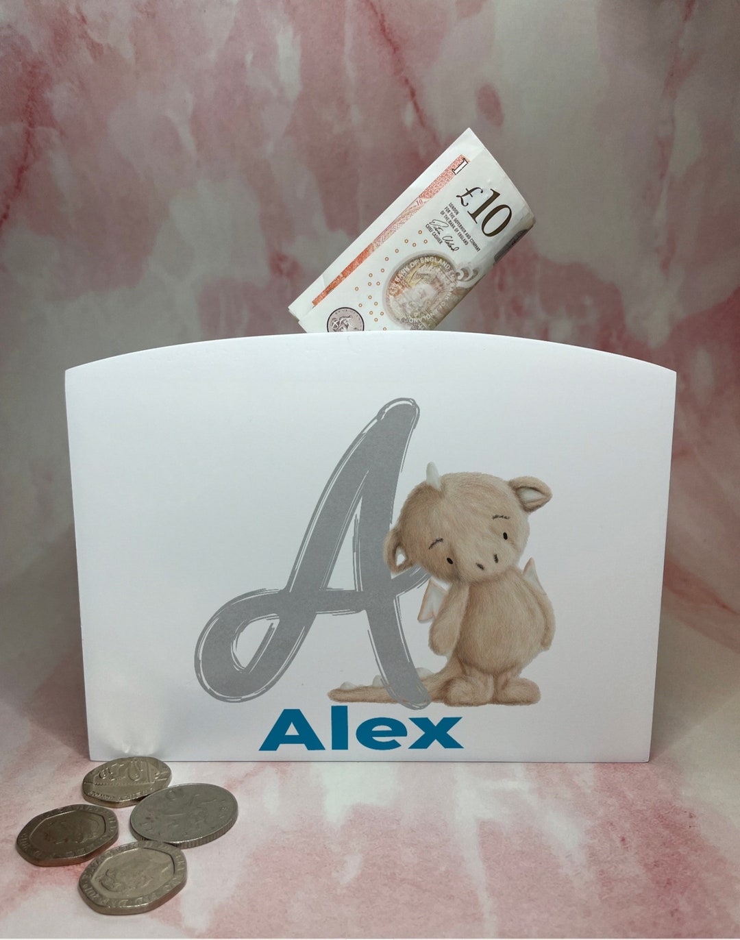 Personalised Dragon Wooden Rectangular Shaped Money Box - Etsy