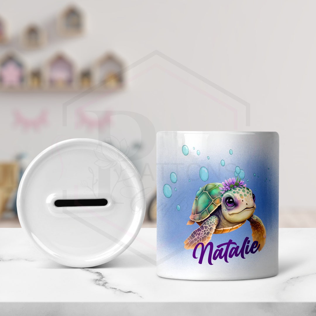 Personalized Turtle Ceramic Money Box: Custom Savings Jar - Etsy