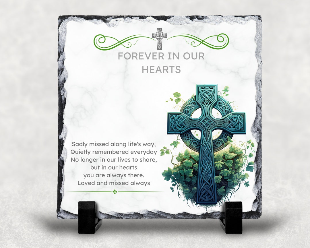 Memorial Slate | Celtic Cross | in Loving Memory | Grave Marker ...