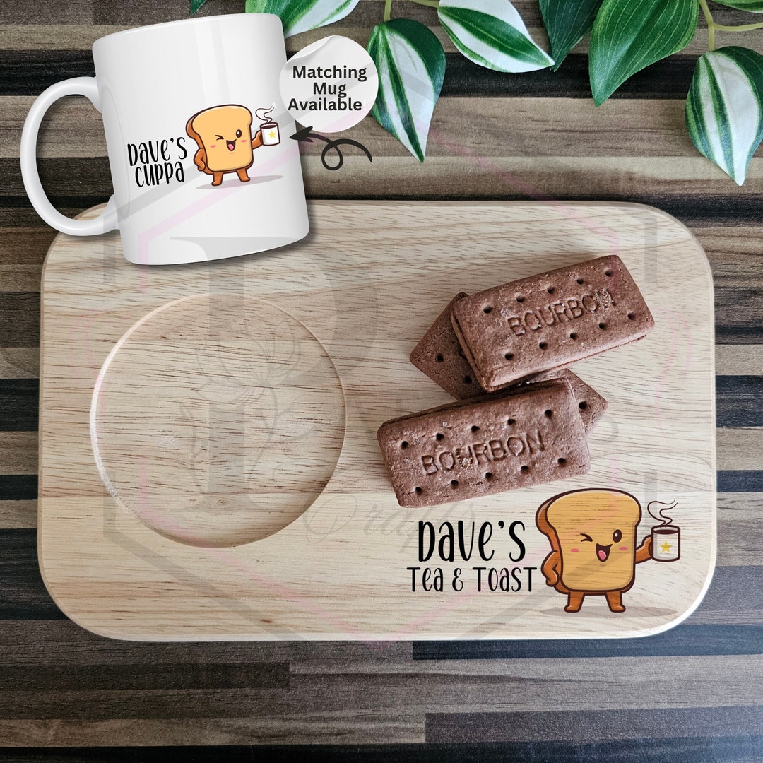 Personalized Tea & Toast Board: Hevea Wood Serving Tray - Etsy