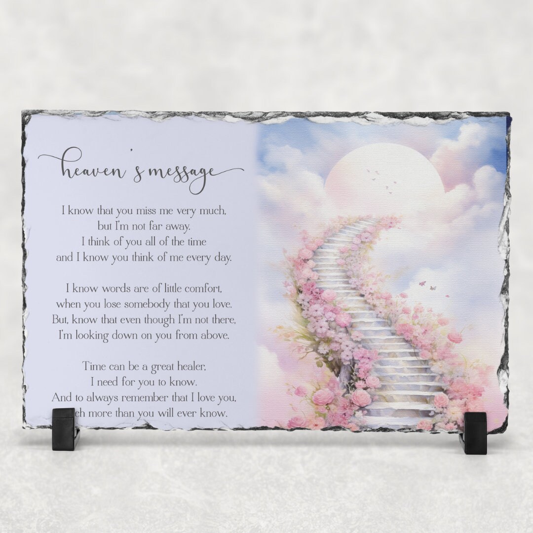 Memorial Slate | Heavens Message | Printed Seed Card | in Loving Memory ...