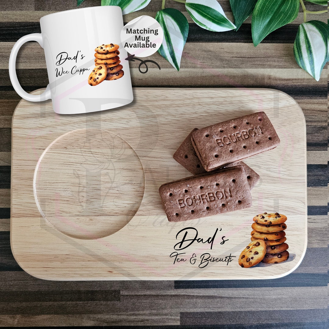 Personalized Hevea Wood Tea & Biscuit Serving Board - Etsy