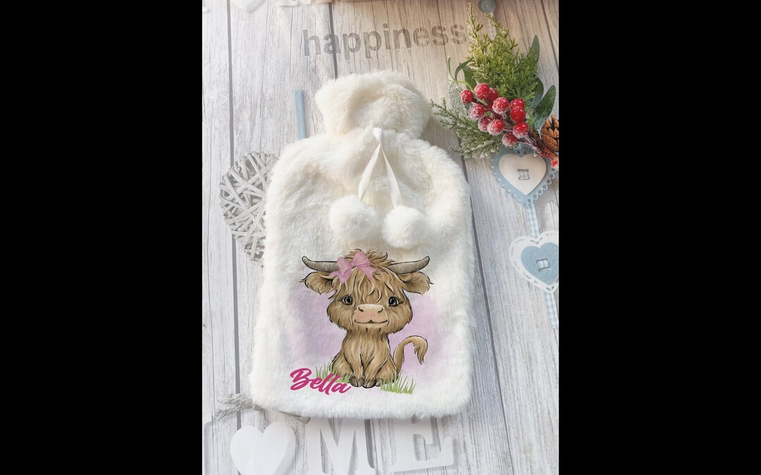 Highland Cow Hot Water Bottle With Removable Cover - 2 Litre - Etsy