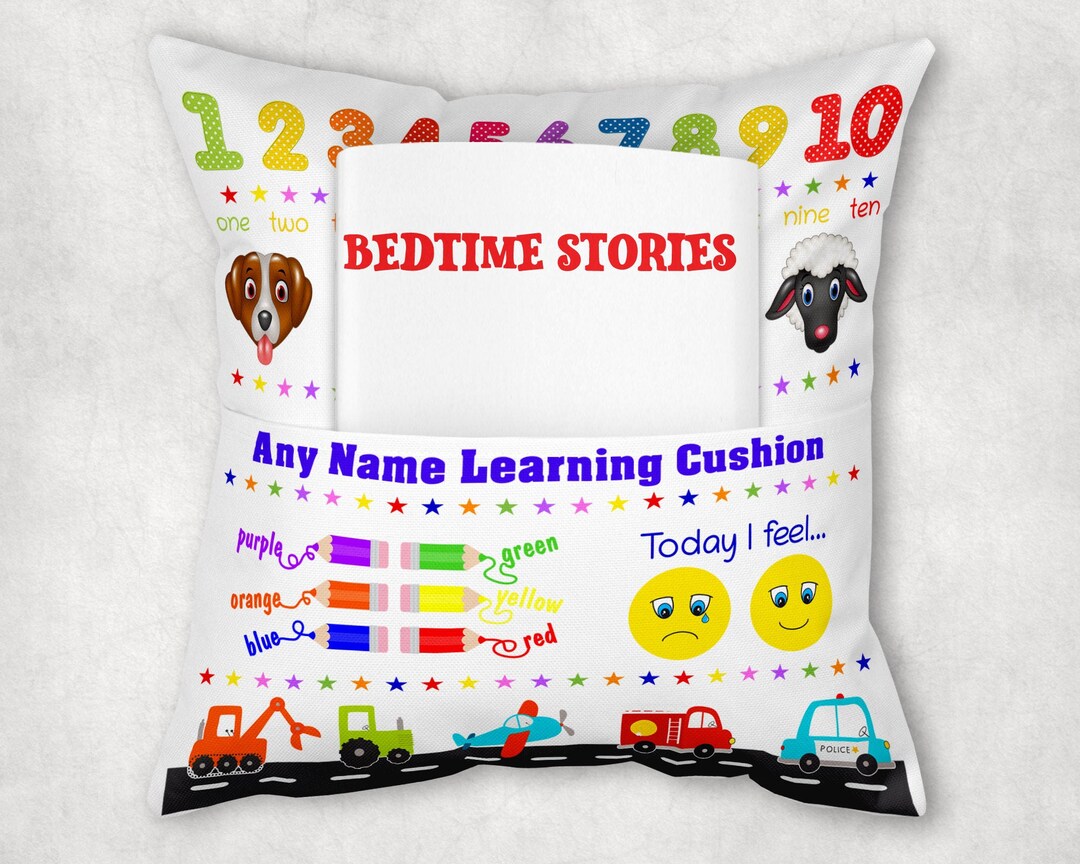 Personalised English Learning Book Cushion Cover, Pillow Story Book ...