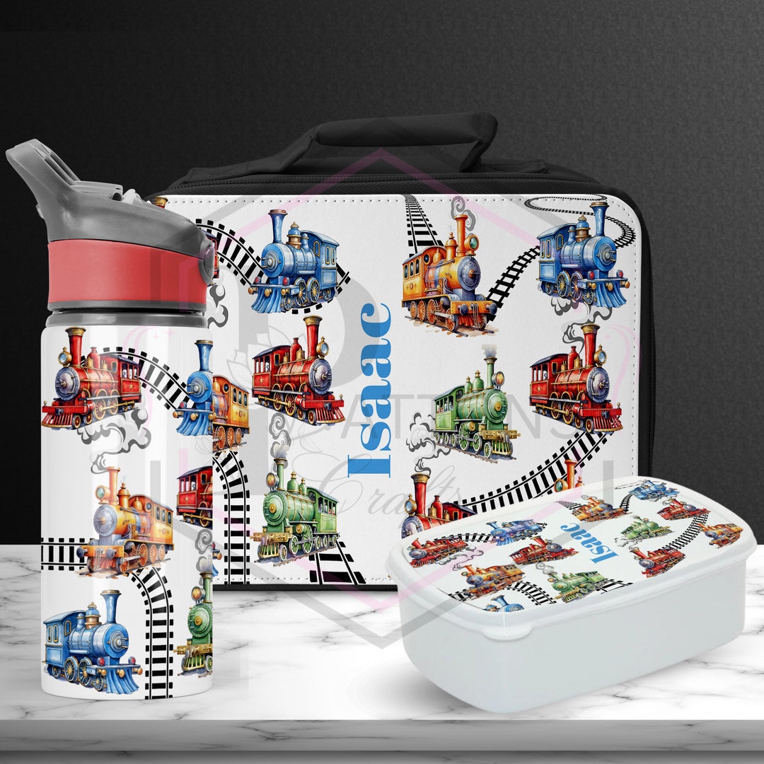 Train Lunch Box Set | Back to School Lunch Bag Set | Trains Lunch Box ...
