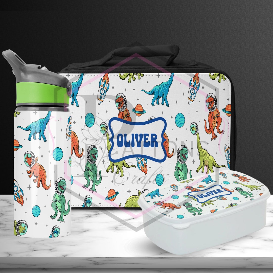 Lunch Box Set | Dinosaur Lunch Box | Personalised Lunch Set | Kids ...