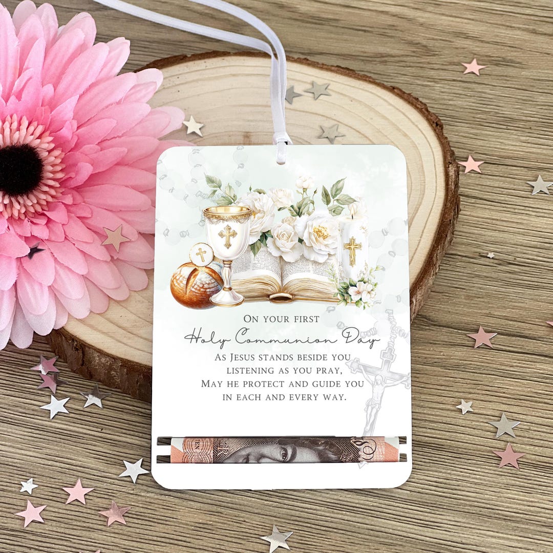 Personalised First Holy Communion Acrylic Money Holder Tag – Custom ...