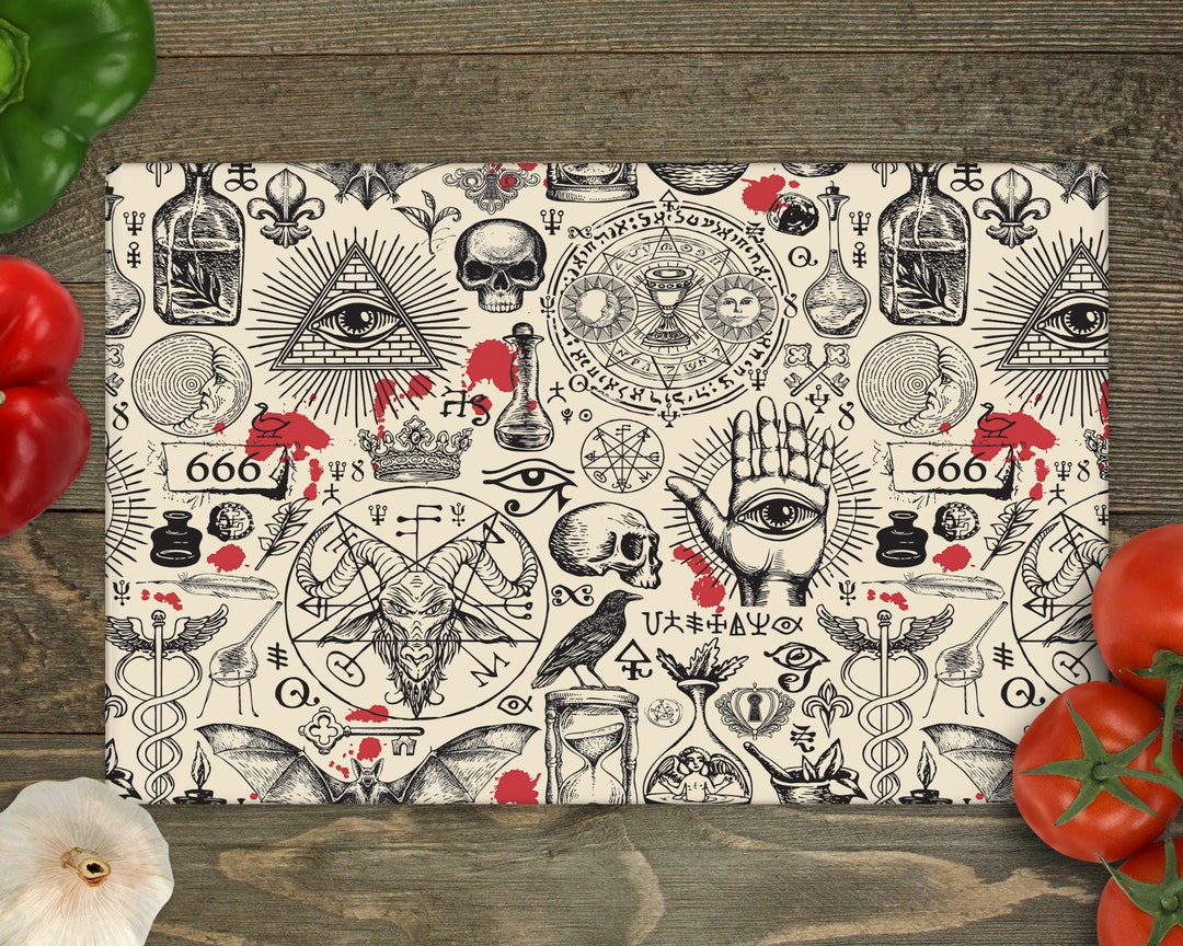 Black Magic Glass Chopping Board: Gothic Halloween Decor - Etsy
