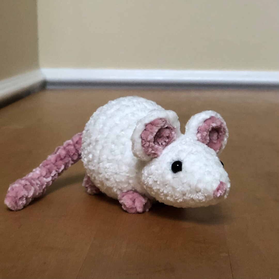 Amigurumi Crocheted White Rat Stuffed Animal Plushie - Etsy