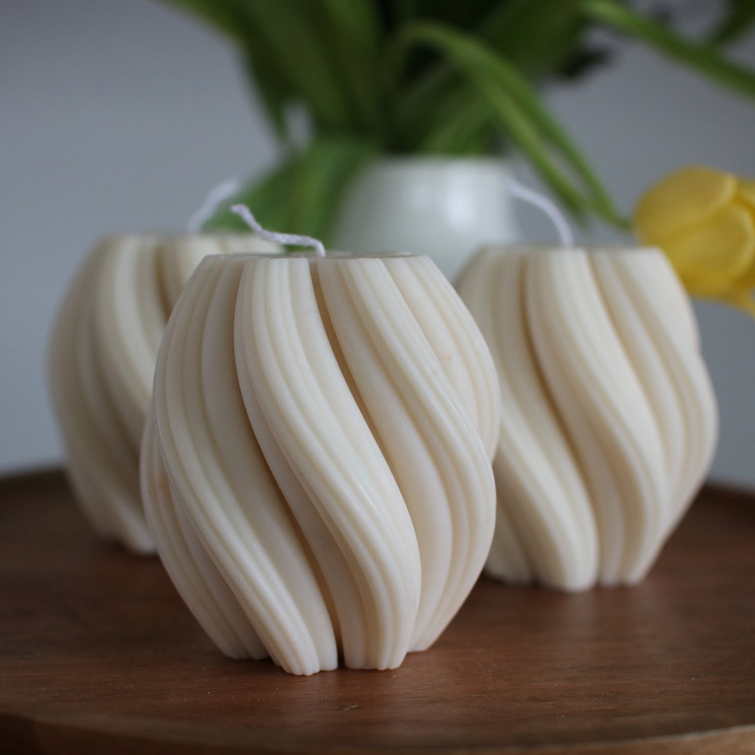 Swirl Candle Design Candle Neutral Rapeseed Wax Interior Trend Scandi ...