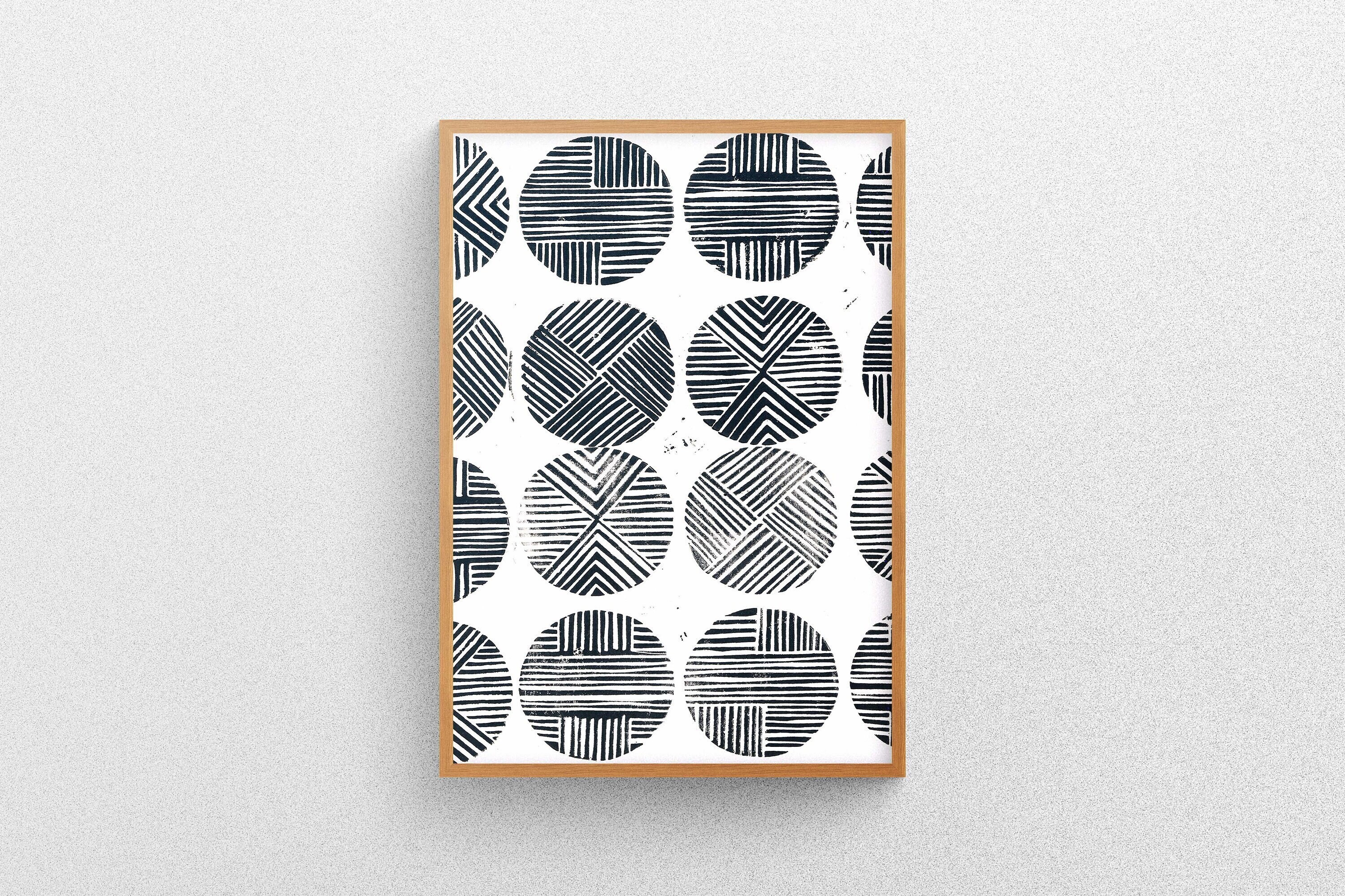 Lino Print Abstract Black Pattern A4 Print - Etsy