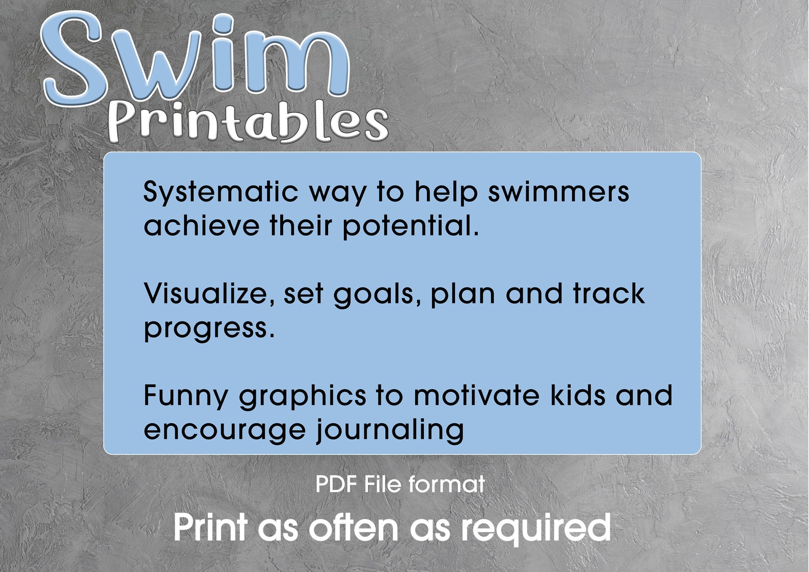 Swim Printable, Swim Training Log, Goal Tracking, Swim Goals Setting ...