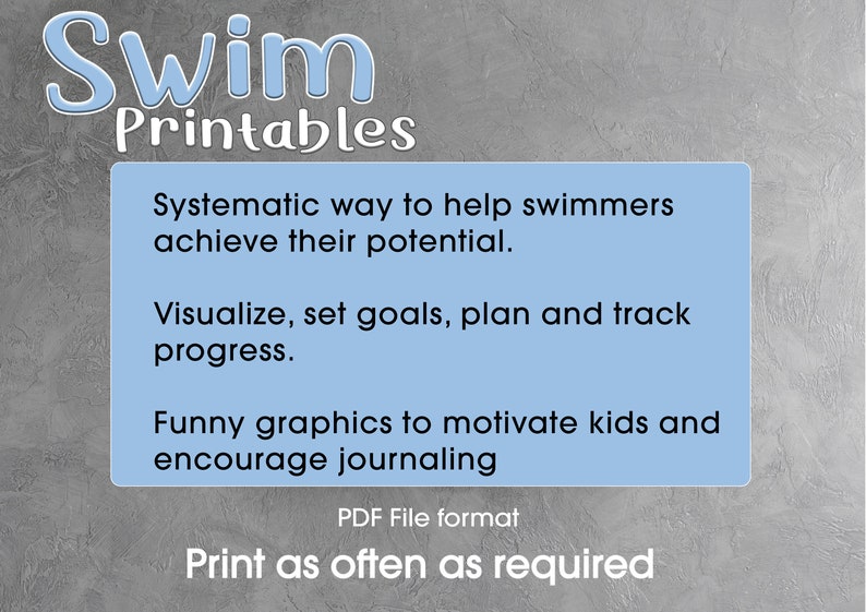 Swim Printable, Swim Training Log, Goal Tracking, Swim Goals Setting ...
