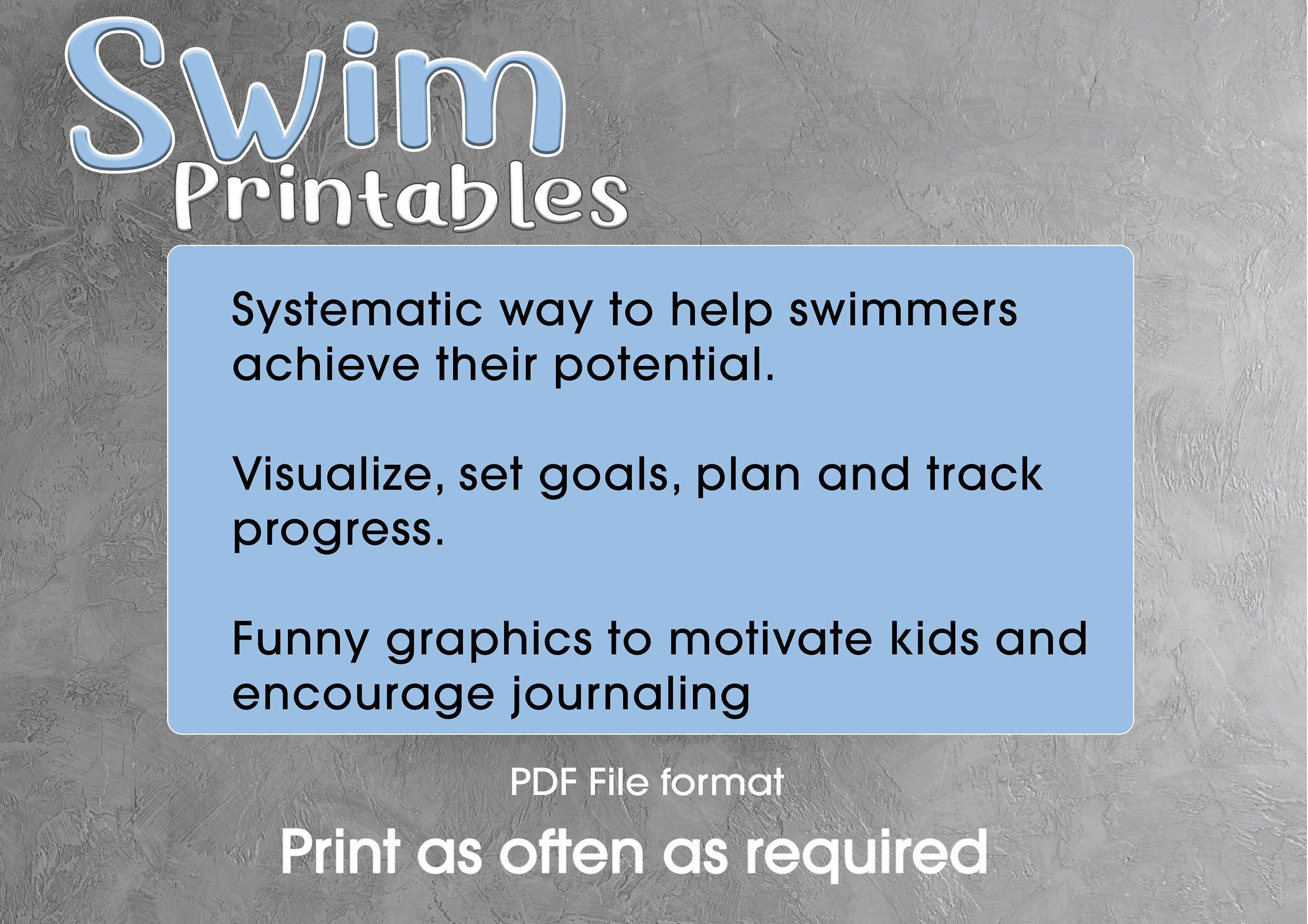 Swim Printable Swim Training Log Goal Tracking Swim Goals Setting