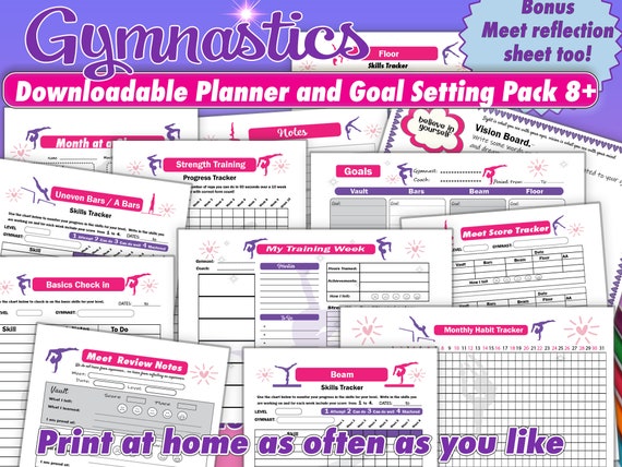 Gymnastics Printable Goal Tracking Worksheet My Goals Goal - Etsy