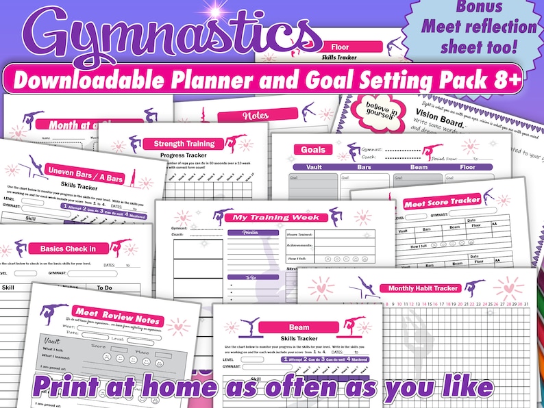 Gymnastics Printable, Goal Tracking Worksheet, My Goals, Goal Setting ...