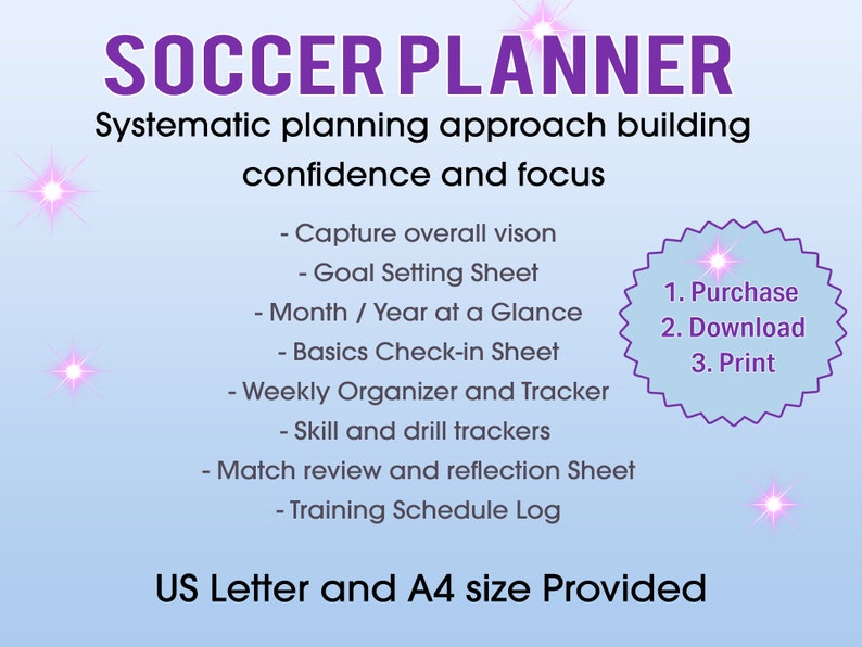 Soccer Planner for Kids, Boys Soccer Goal Setting, Schedule, Month and ...