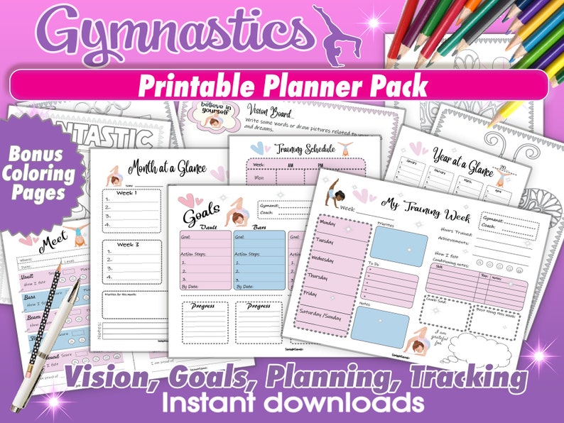 Gymnastics Printable, Goal Tracking Worksheet, My Goals, Goal Setting ...