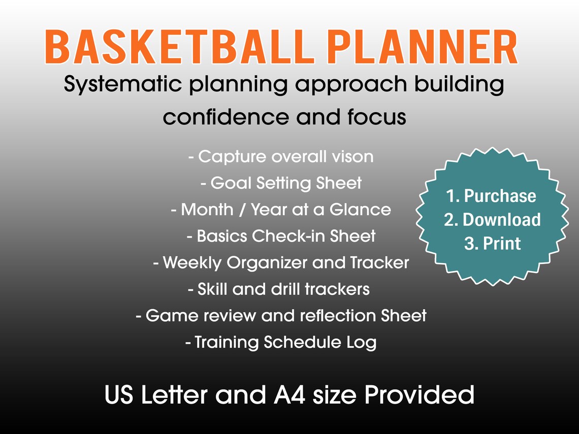 Basketball Planner, Basketball Goal Setting, Basketball Schedule, Month ...