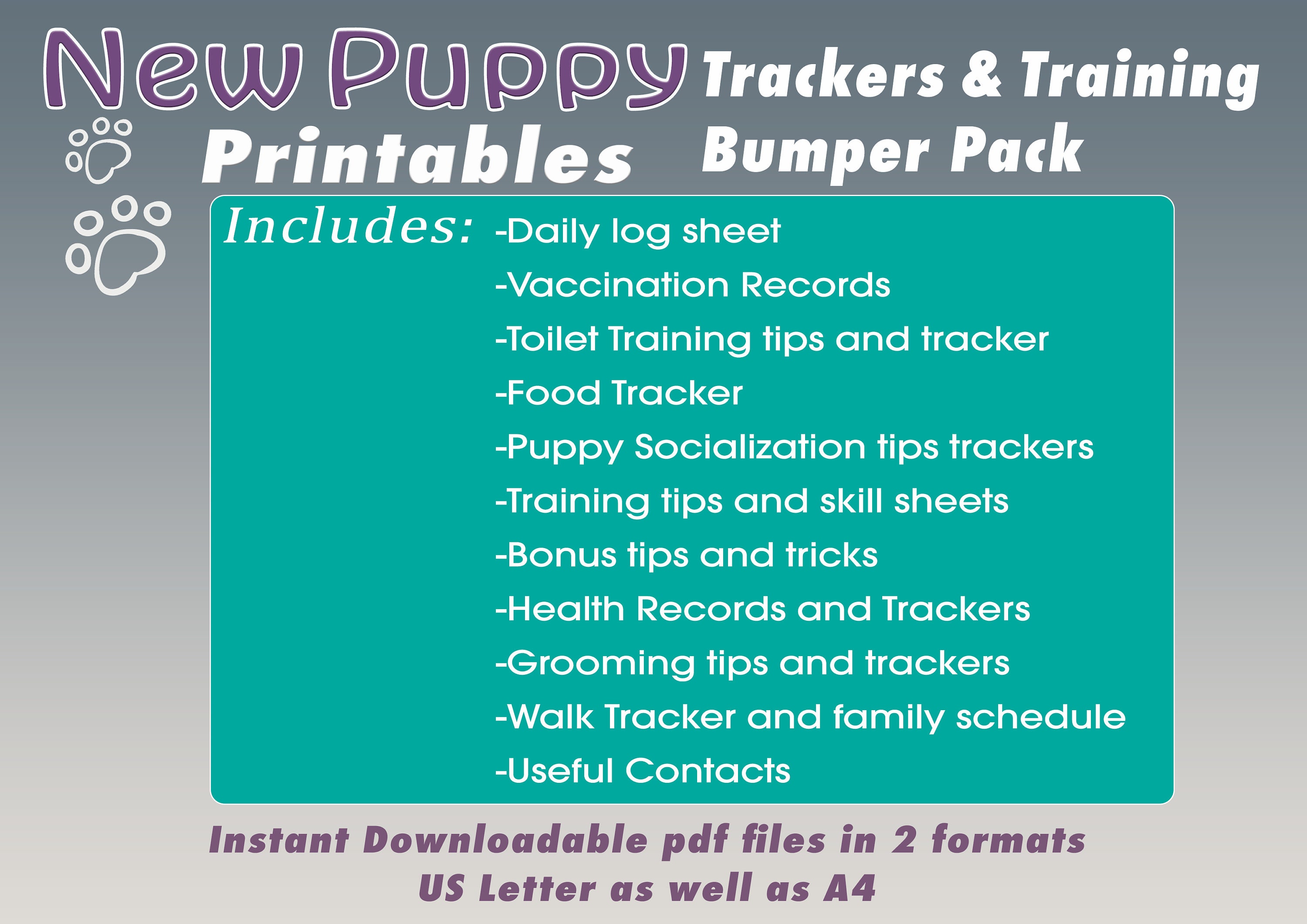 New Puppy Printable Pack- Trackers- Potty Training - Pet Medical ...
