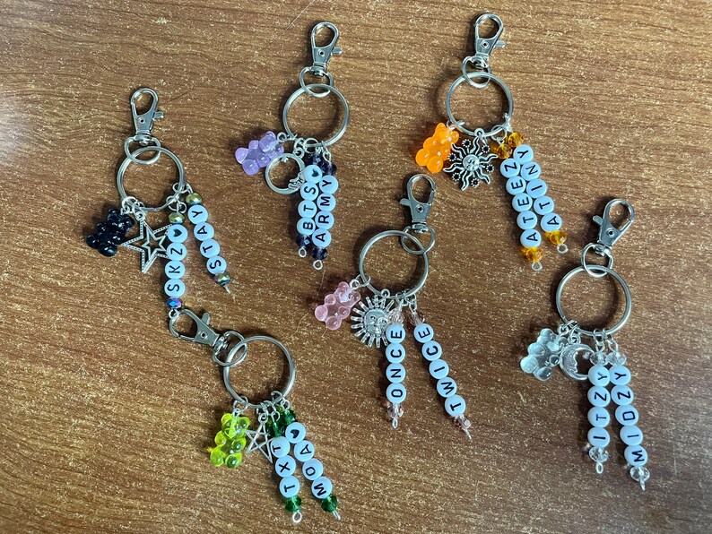 Kpop Bead Dangle Keychains - Etsy