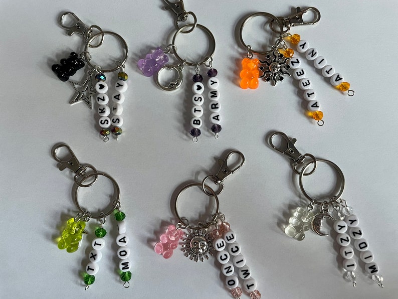 Kpop Bead Dangle Keychains - Etsy