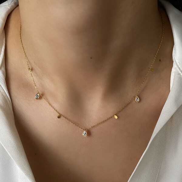 Gold Drop Necklace - Etsy