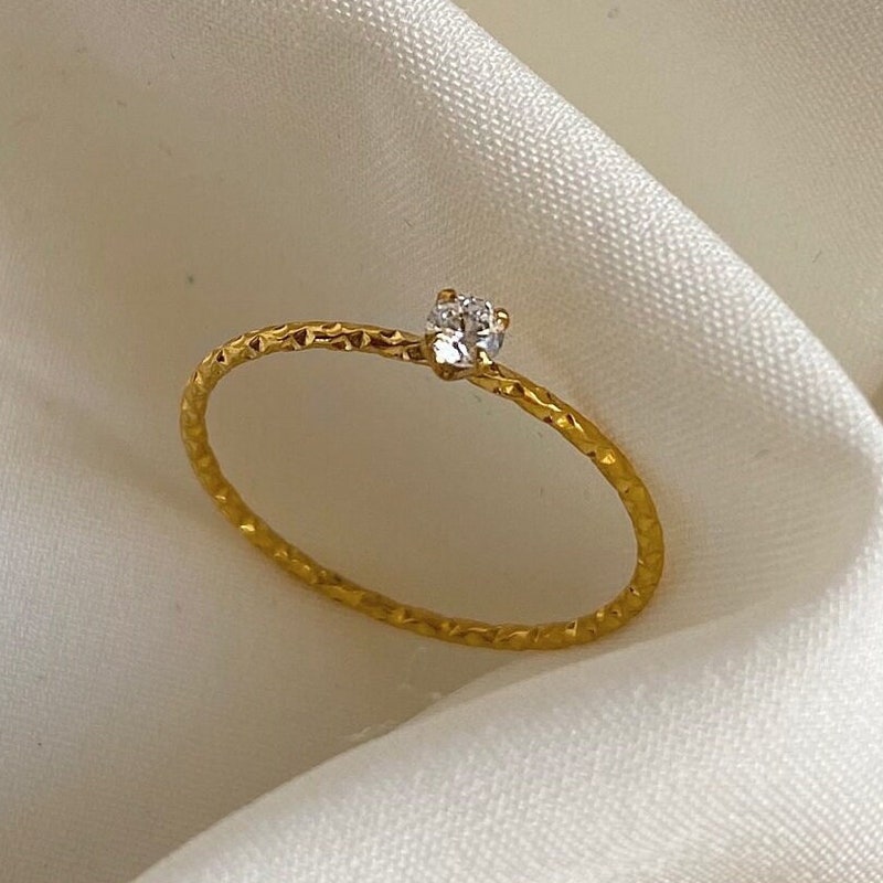 Small Diamond Ring - Etsy