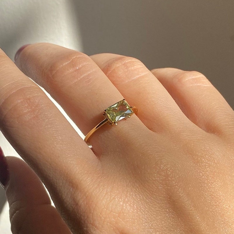 Prasiolite Ring - Etsy