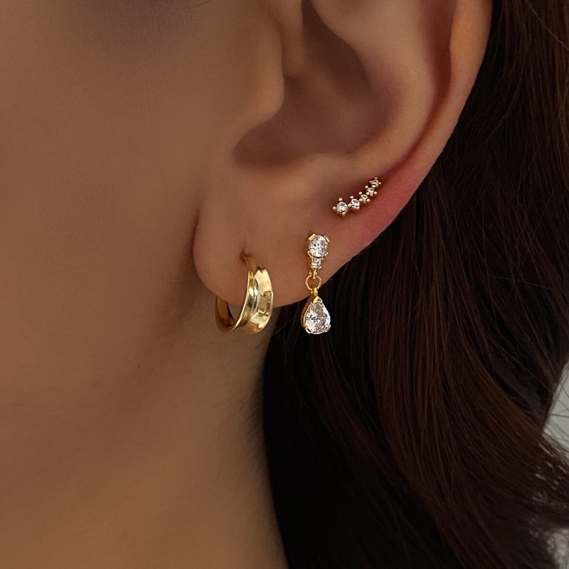 Tiny Dangle Earrings - Etsy