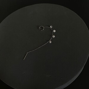 14K Gold Plated Dangle Chain Earrings Gold Ear Cuff Chain Sterling ...