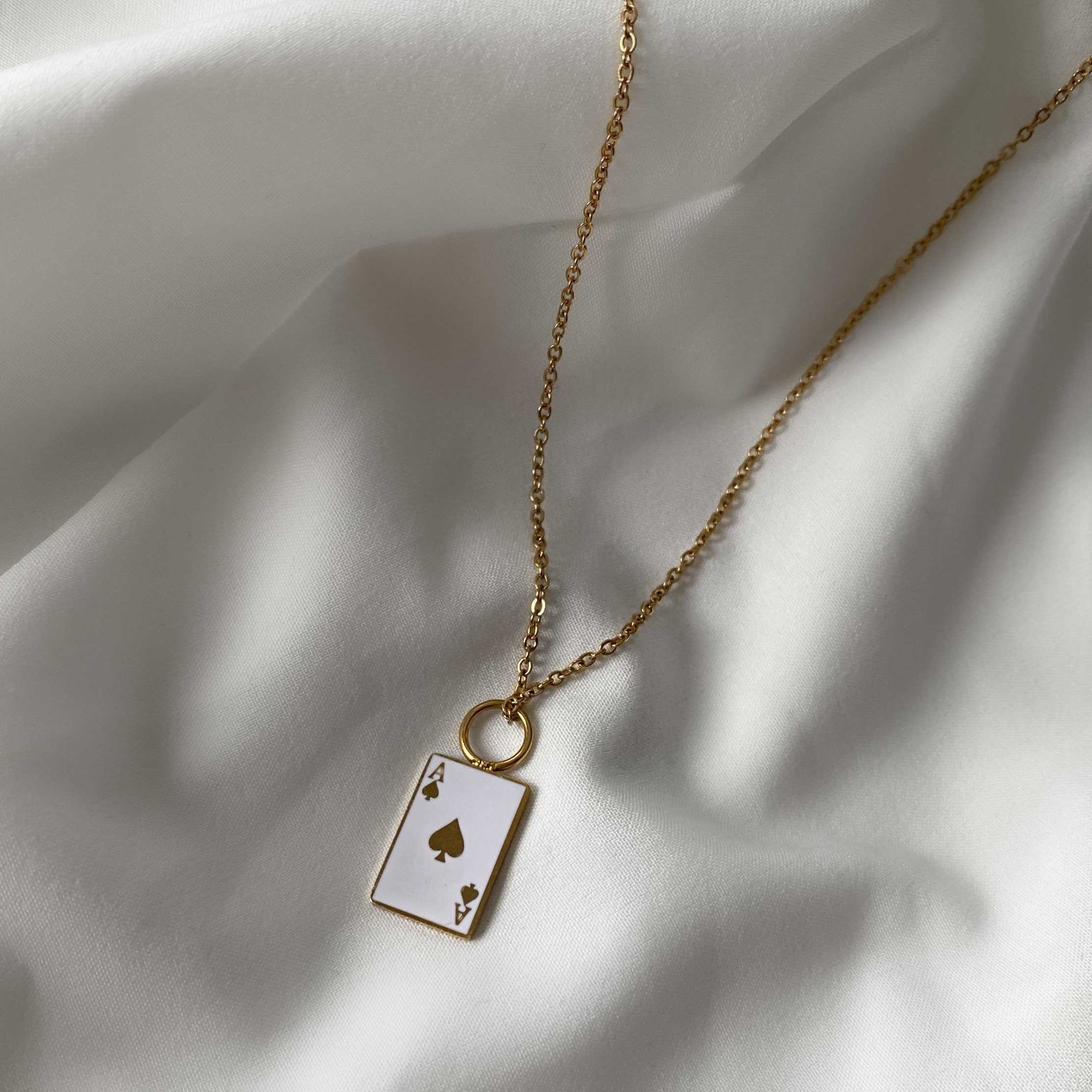 Ace of Spades Pendant Necklace / 18K Gold Plated on Stainless - Etsy