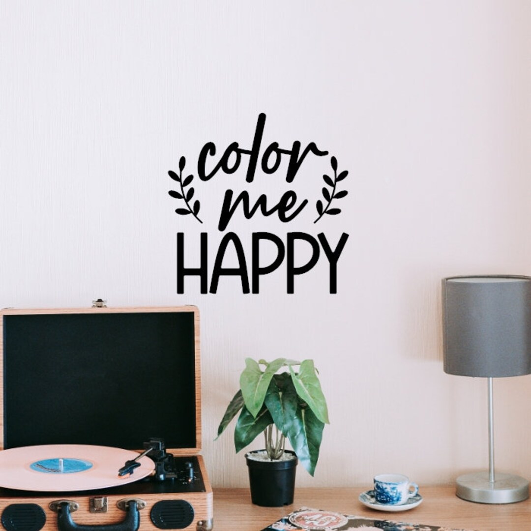 20-colors Color Me Happy Vinyl Decal Sticker Wall Mural Window Home ...
