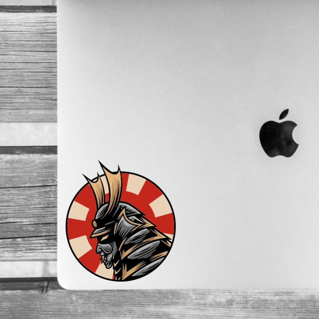 Japanese Kabuto Samurai Rising Sun 4.5x4.5 Sticker UV & Water Resistant ...