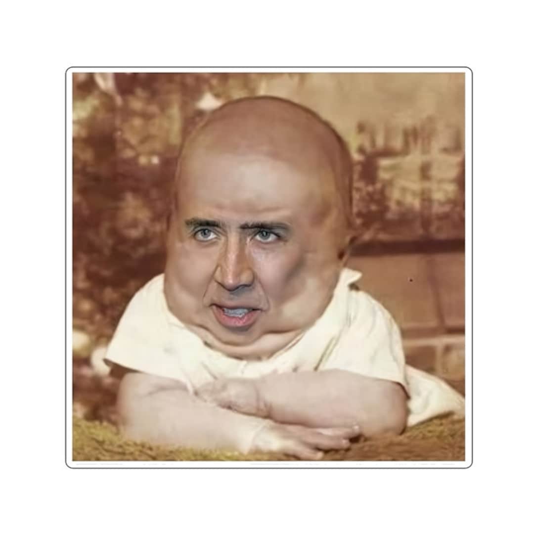Nicolas Cage Baby 3.5 Sticker UV & Water Esistant Vinyl Decal Bumper ...