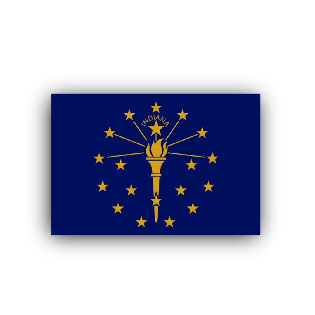 State Flag of Indiana Vinyl Decal Sticker UV & Water Resistant Custom ...