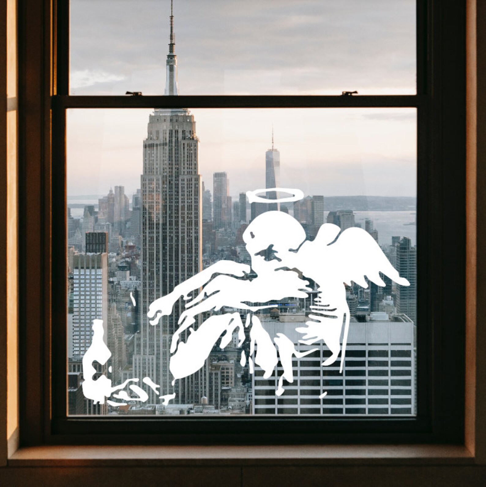 Banksy Drunken Fallen Angel Vinyl Decal Wall Decor Etsy