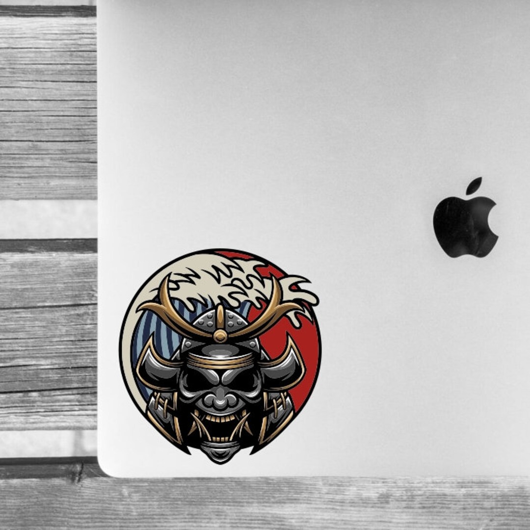 Japanese Kabuto Waves Oni 4.5x4.2 Sticker UV & Water Resistant Vinyl ...