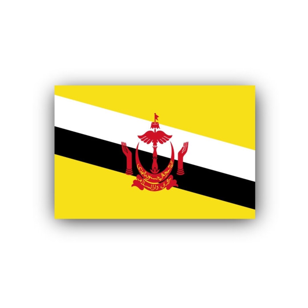 Country Flag of Brunei Vinyl Decal Sticker UV & Water Resistant Custom ...