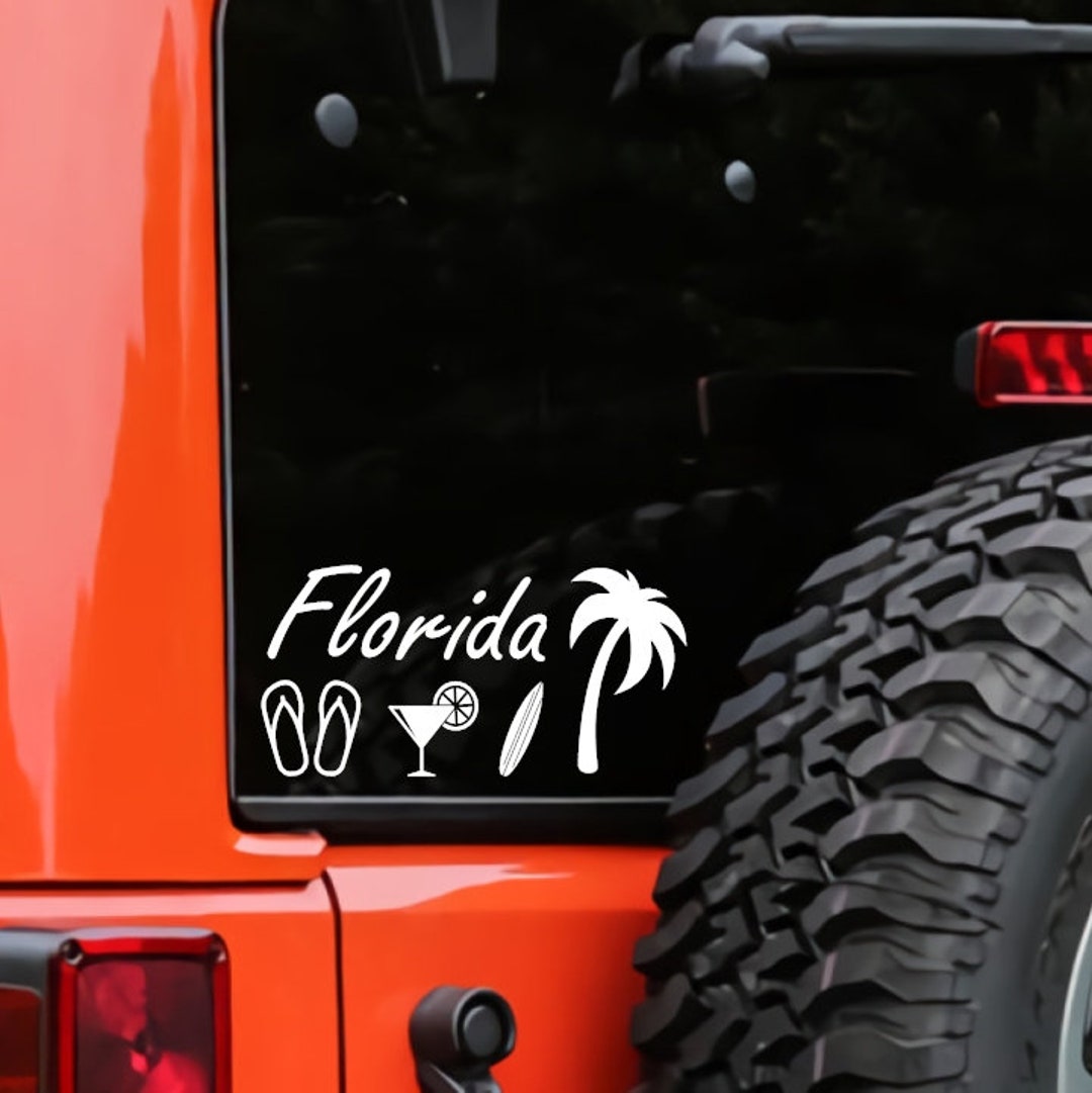 20-colors Florida Theme 8x4 Vinyl Decal Sticker Bumper Window Laptop ...