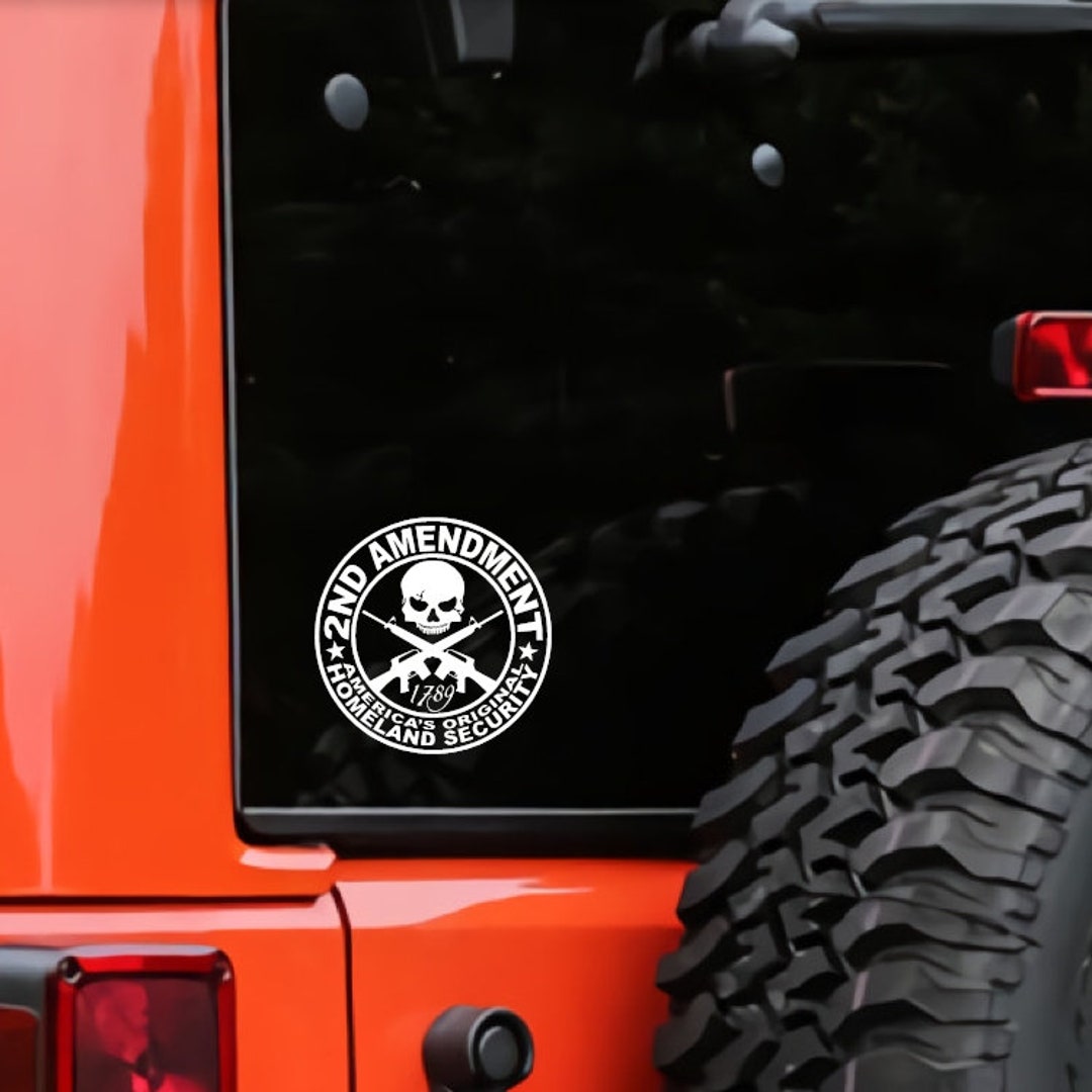 20 Colors 2nd Amendment Skull Logo 1776 Vinyl Decal Sticker Custom ...