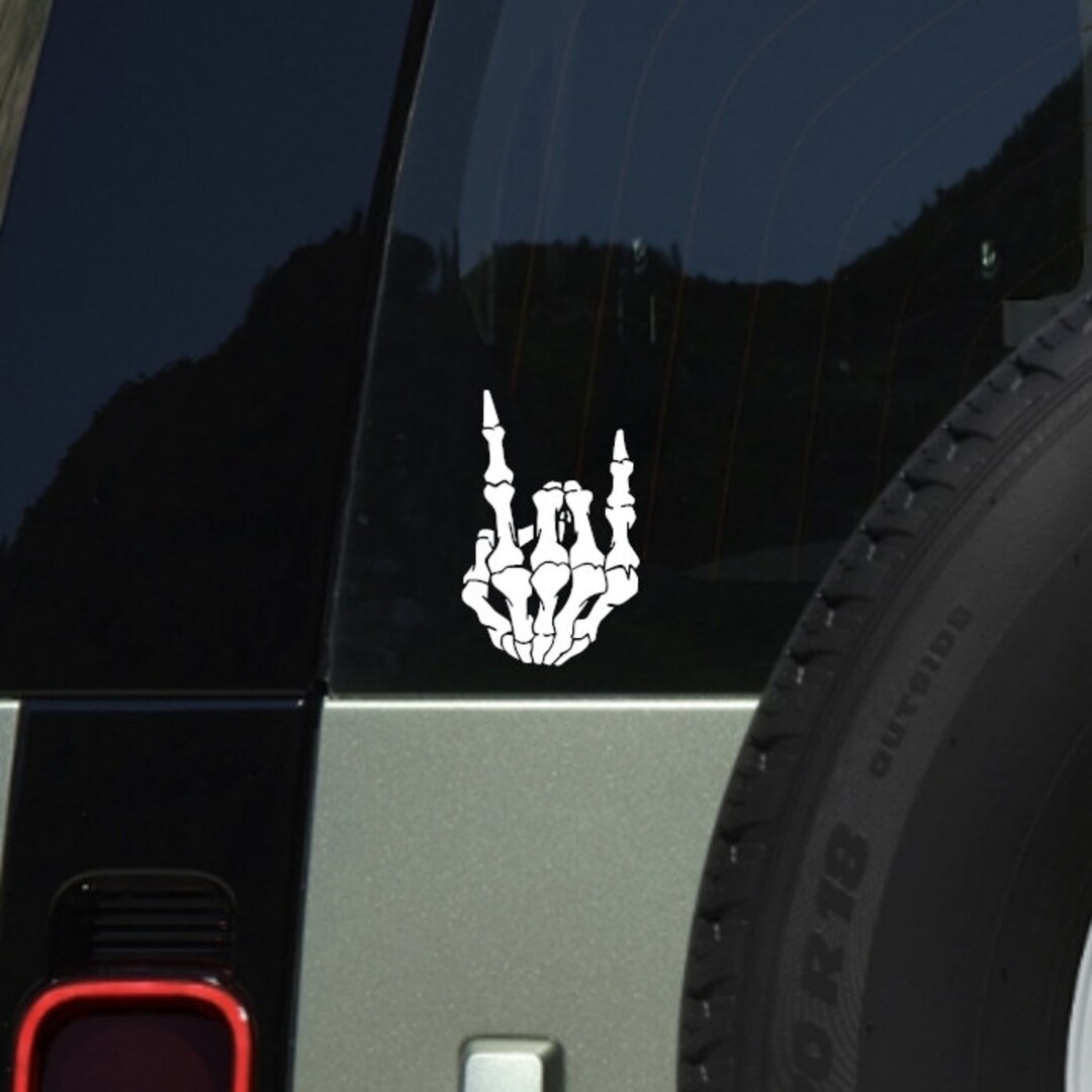20-colors Skeleton Devil Horns 5X3.2 Vinyl Decal Sticker Bumper Window ...